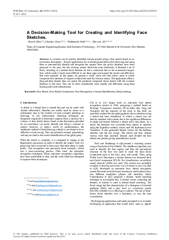 (PDF) A Decision-Making Tool for Creating and Identifying Face Sketches