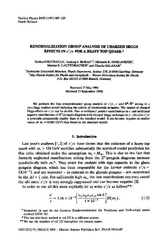 (PDF) Renormalization group analysis of charged Higgs effects in for a heavy top quark