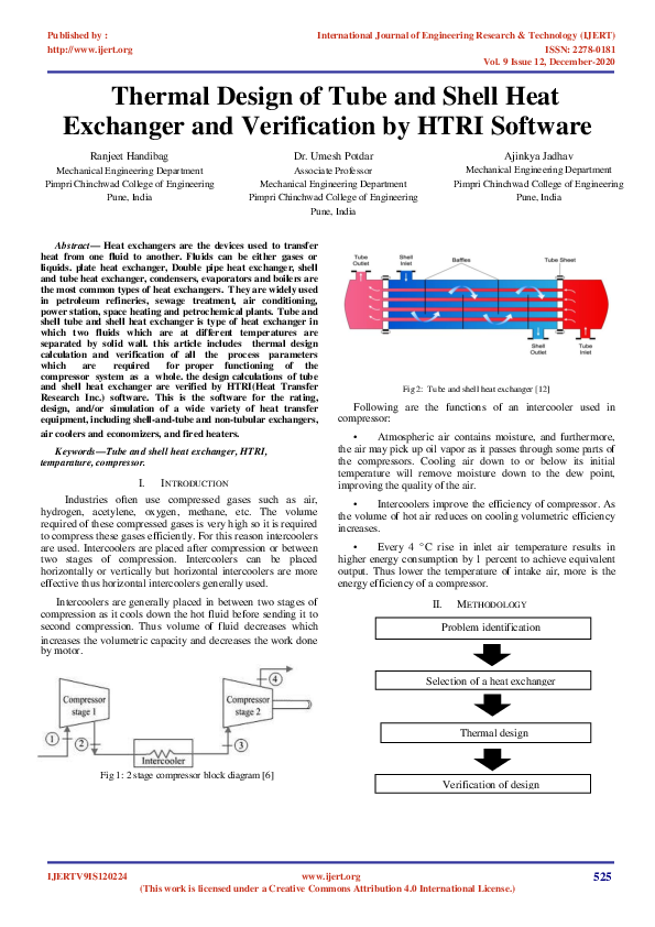 (PDF) Thermal Design of Tube and Shell Heat Exchanger and Verification by HTRI Software
