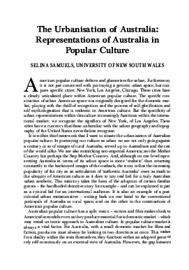 (PDF) The Urbanisation of Australia: Representations of Australia in ...