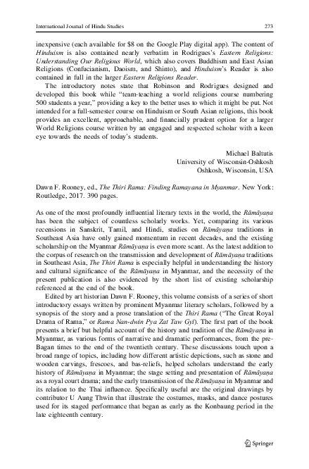 (PDF) Review of Dawn F. Rooney editor, The Thiri Rama: Finding Ramayana ...