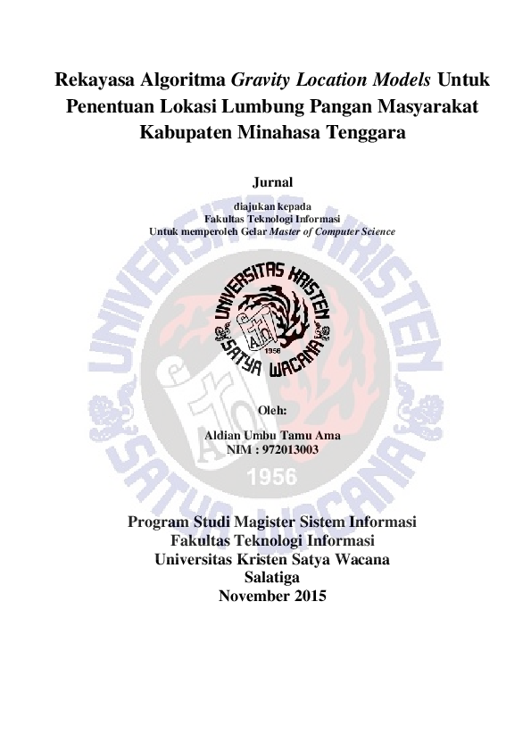 (PDF) Rekayasa Algoritma Gravity Location Models Untuk Penentuan Lokasi ...