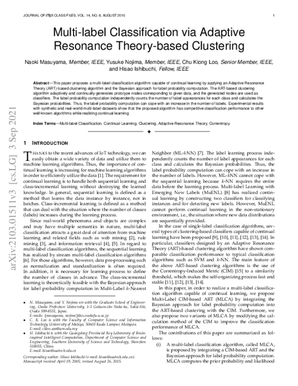 (PDF) Multi-Label Classification via Adaptive Resonance Theory-Based ...