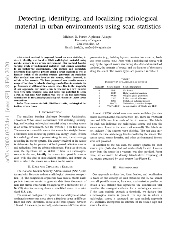 (PDF) Detecting, identifying, and localizing radiological material in urban environments using ...