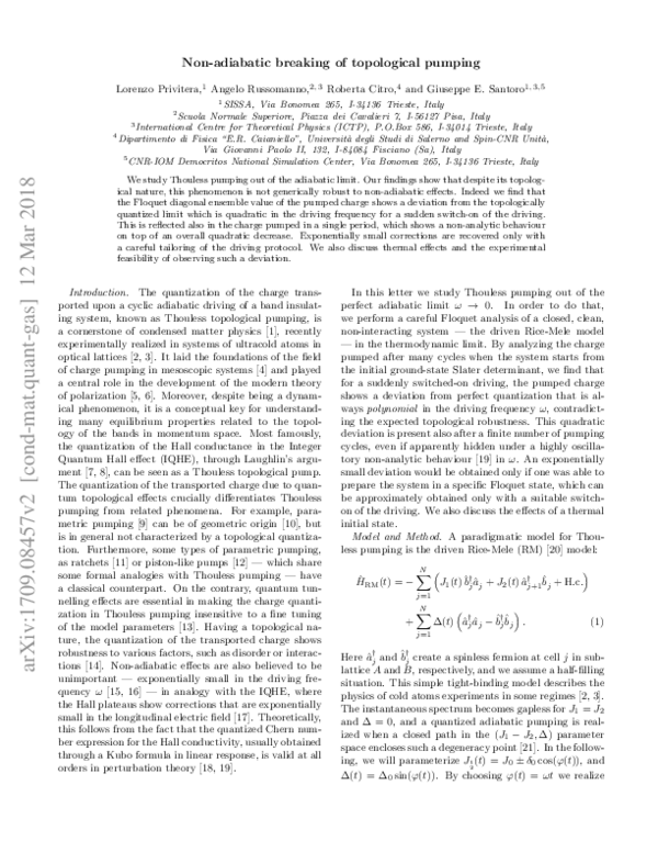 (PDF) Nonadiabatic Breaking of Topological Pumping