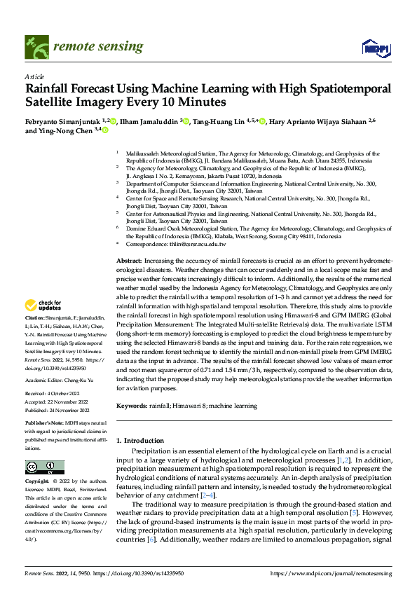 (PDF) Rainfall Forecast Using Machine Learning with High Spatiotemporal ...