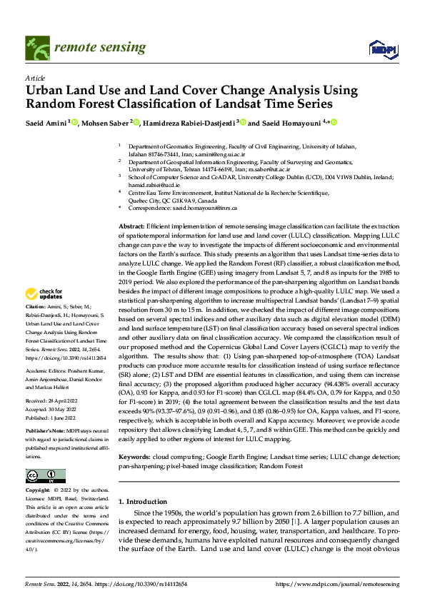 (PDF) Urban Land Use and Land Cover Change Analysis Using Random Forest Classification of ...
