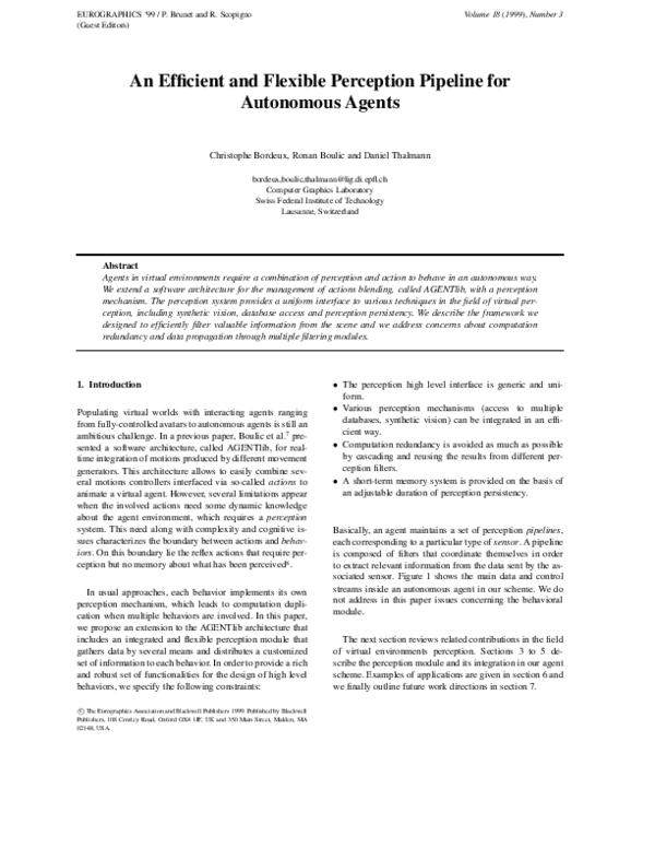 (PDF) An Efficient and Flexible Perception Pipeline for Autonomous Agents