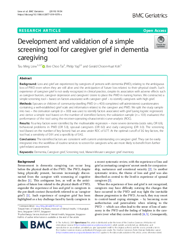 (PDF) Development and validation of a simple screening tool for ...