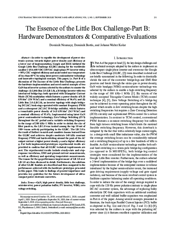 (PDF) The Essence of the Little Box Challenge-Part B: Hardware ...