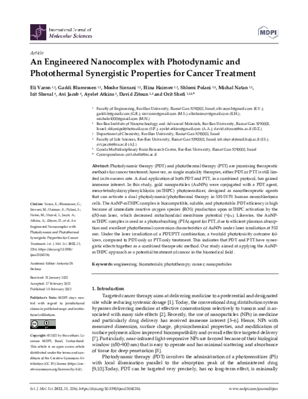 (PDF) An Engineered Nanocomplex with Photodynamic and Photothermal ...