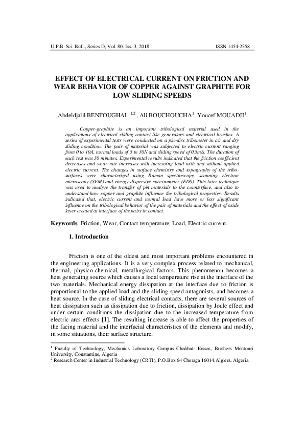 (PDF) Effect of Electrical Current on Friction and Wear Behavior of ...
