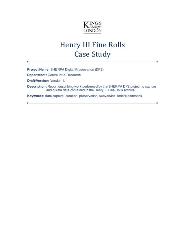 (PDF) SHERPA DP2 - Henry III Fine Rolls Case Study