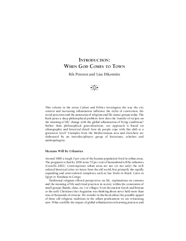 (PDF) Introduction: When God Comes to Town