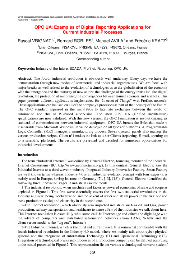 (PDF) OPC UA: Examples of Digital Reporting Applications for Current ...