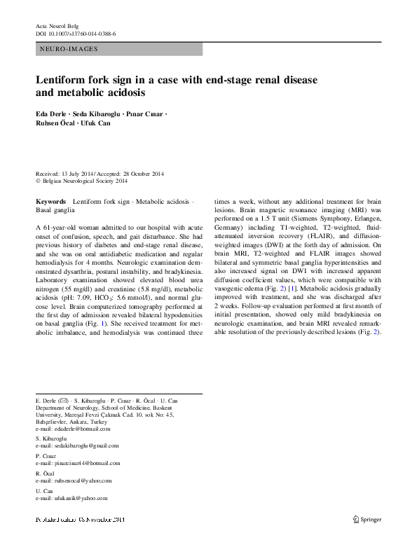 (PDF) Lentiform fork sign in a case with end-stage renal disease and ...