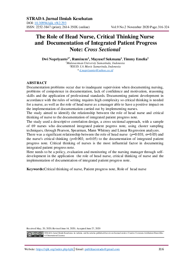 PDF The Role Of Head Nurse Critical Thinking Nurse And Documentation pdf-the-role-of-head-nurse-critical-thinking-nurse-and-documentation