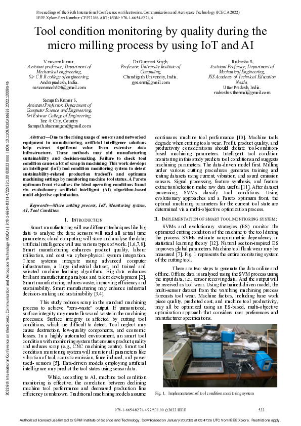 Pdf Tool Condition Monitoring By Quality During The Micro Milling
