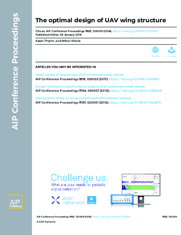 (PDF) The optimal design of UAV wing structure