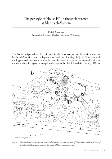 (PDF) The peristyle of House H1 in the ancient town at Marina el-Alamein