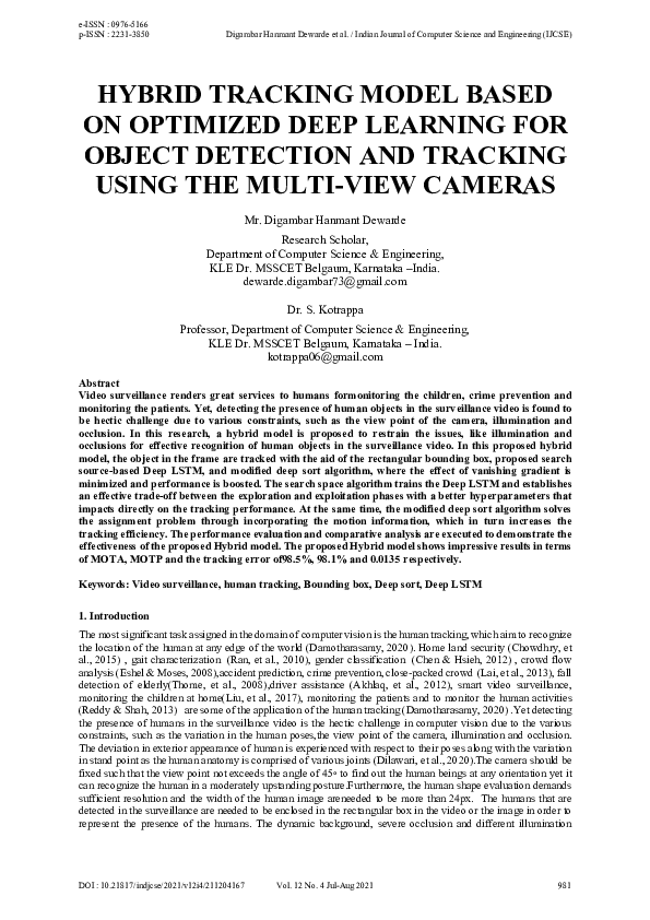 Hybrid Tracking Model Based On Optimized Deep Learning For Object Detection And Tracking Using