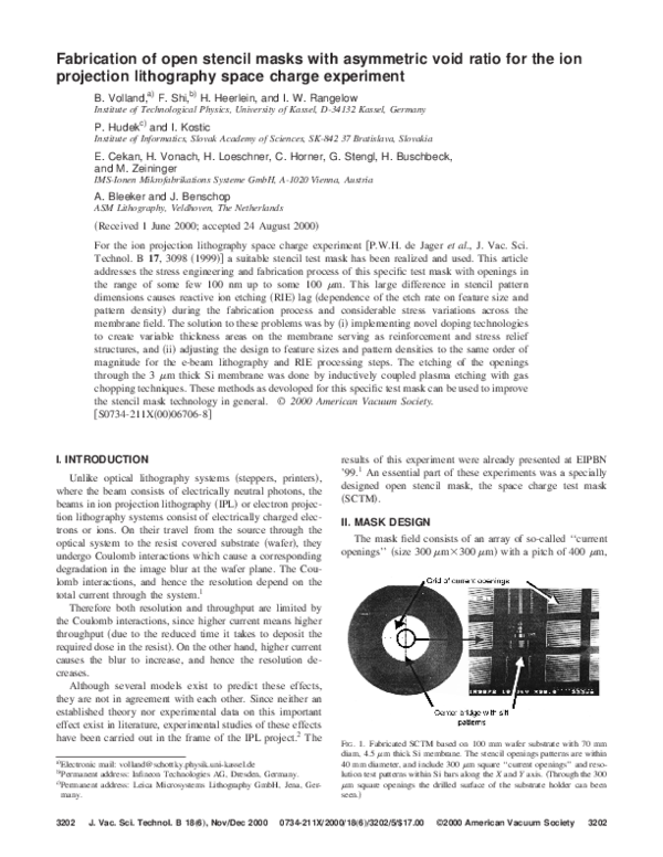(PDF) Fabrication of open stencil masks with asymmetric void ratio for ...