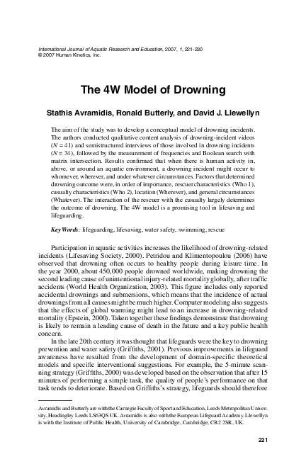 (PDF) The 4W model of Drowning