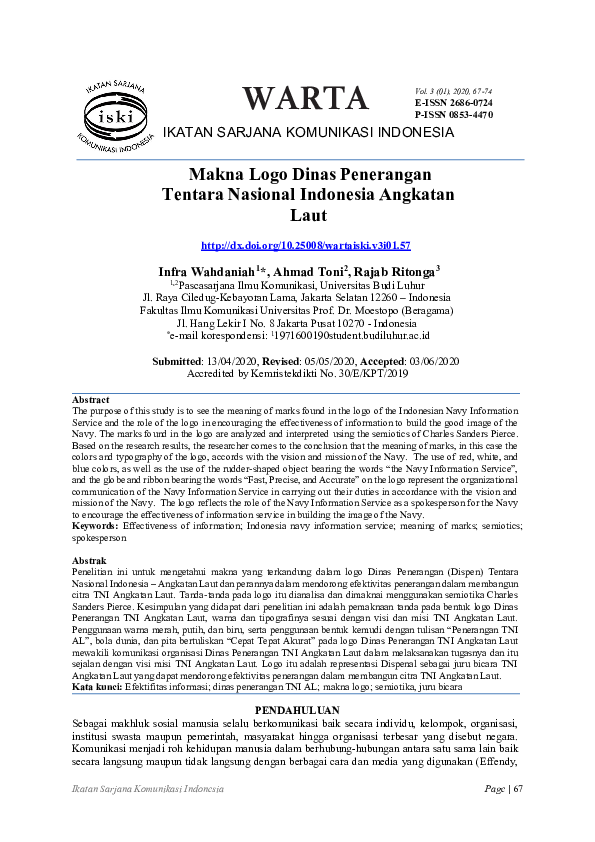 (PDF) Makna Logo Dinas Penerangan Tentara Nasional Indonesia Angkatan Laut | Ahmad Toni ...