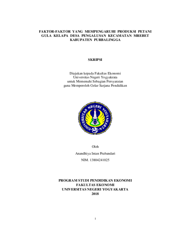 (PDF) Faktor-Faktor Yang Mempengaruhi Produksi Petani Gula Kelapa Desa Pengalusan Kecamatan ...