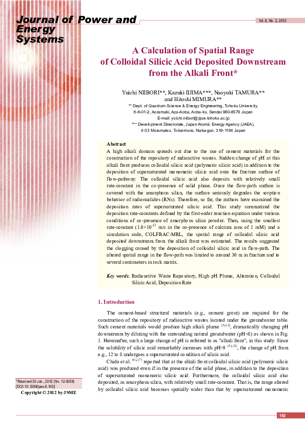 (PDF) A Calculation of Spatial Range of Colloidal Silicic Acid ...