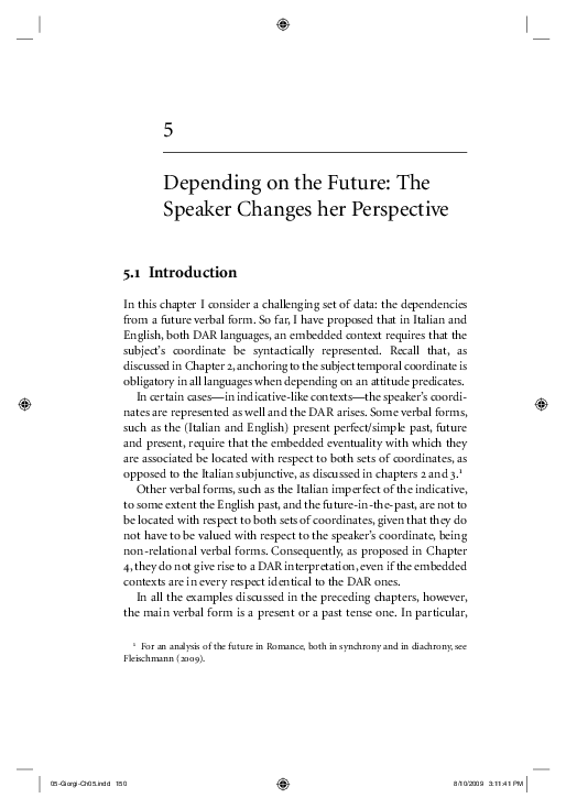 (PDF) Depending on the Future: The Speaker Changes her Perspective