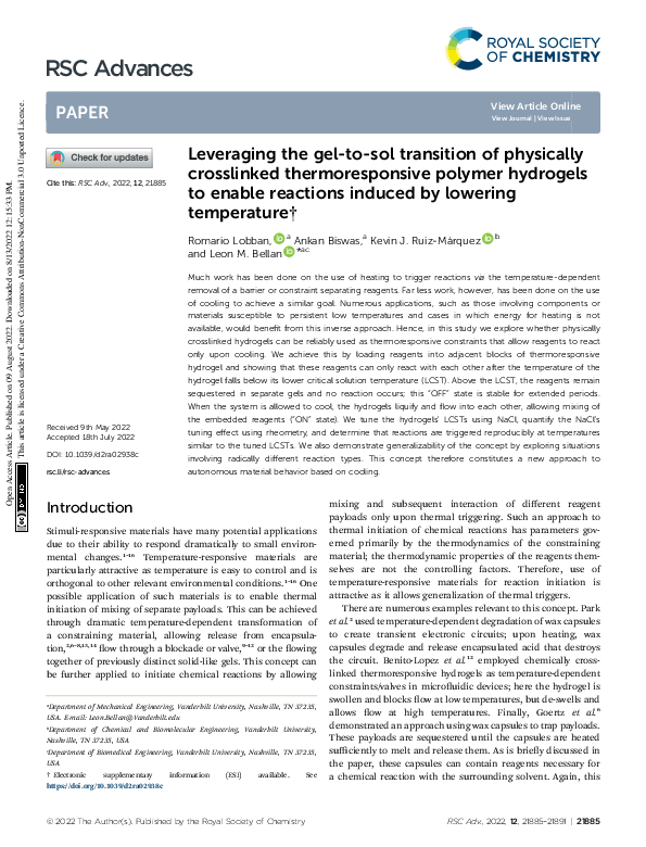 (PDF) Leveraging the gel-to-sol transition of physically crosslinked thermoresponsive polymer ...
