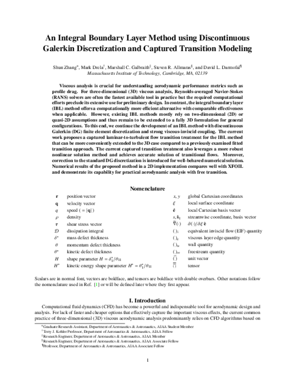 (PDF) 3D Integral Boundary Layer Method with DG Discretization