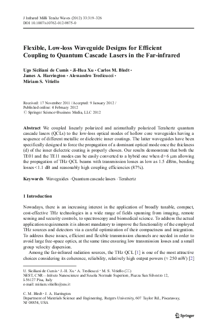 (PDF) Flexible, Low-loss Waveguide Designs for Efficient Coupling to ...