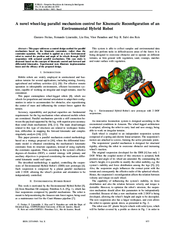 (PDF) A novel wheel-leg parallel mechanism control for Kinematic ...