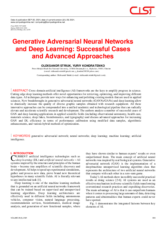 (PDF) Generative Adversarial Neural Networks and Deep Learning ...