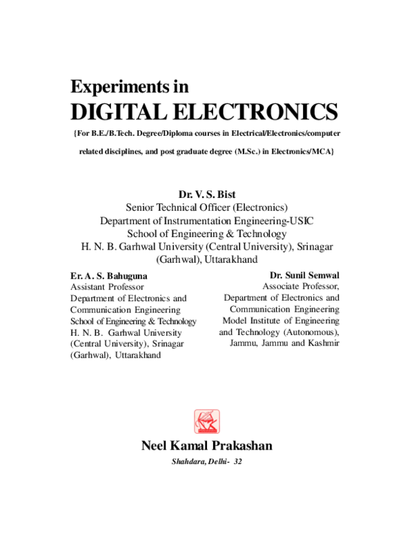 (PDF) Expariments in digital electronics