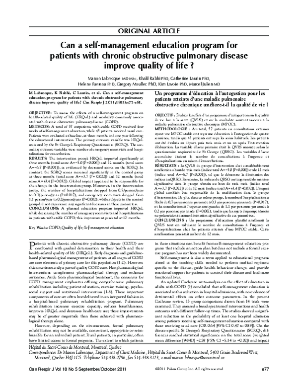 (PDF) Can a Self-Management Education Program for Patients with Chronic ...