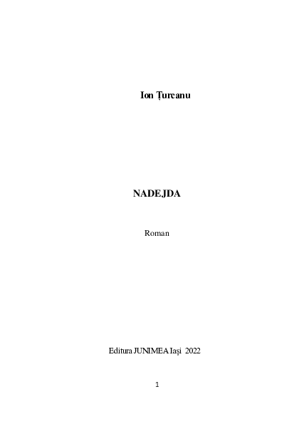 (PDF) Nadejda. Roman istoric
