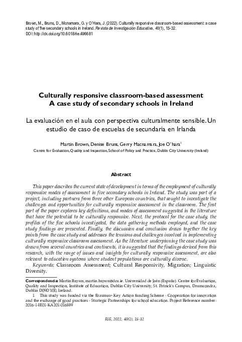 (PDF) Culturally responsive classroom-based assessment A case study of secondary schools in ...