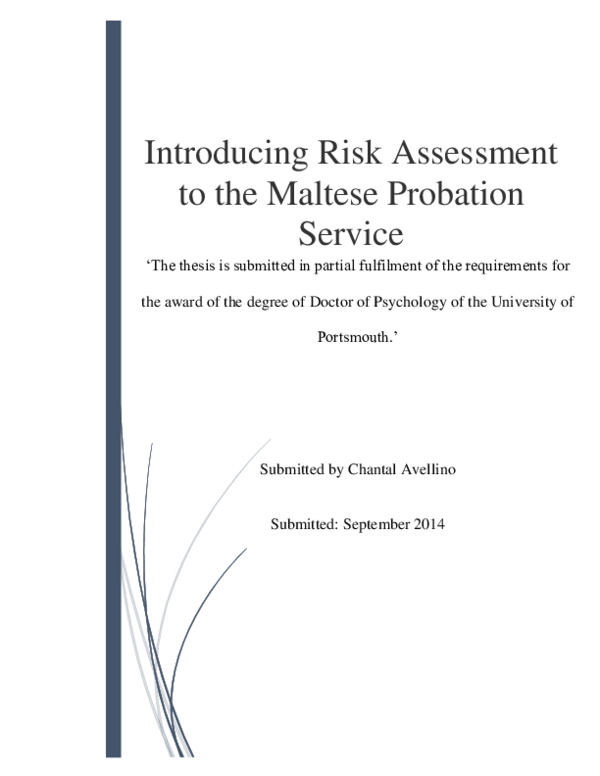 (PDF) Introducing risk assessment to the Maltese probation service ...