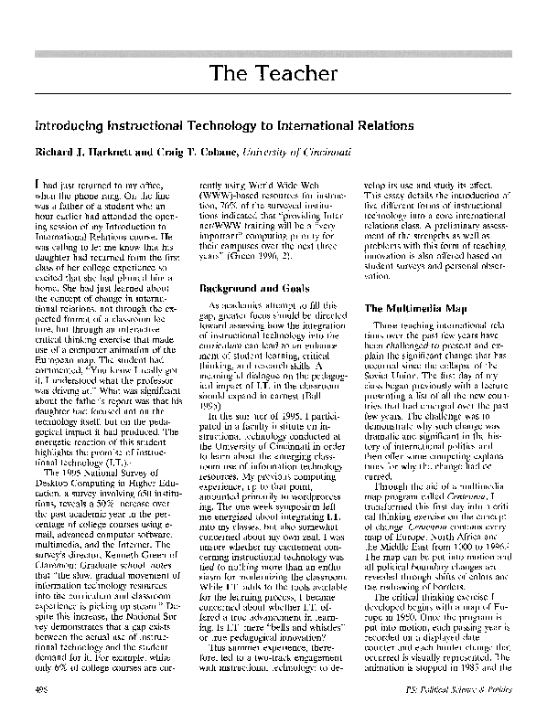 (PDF) Introducing Instructional Technology to International Relations