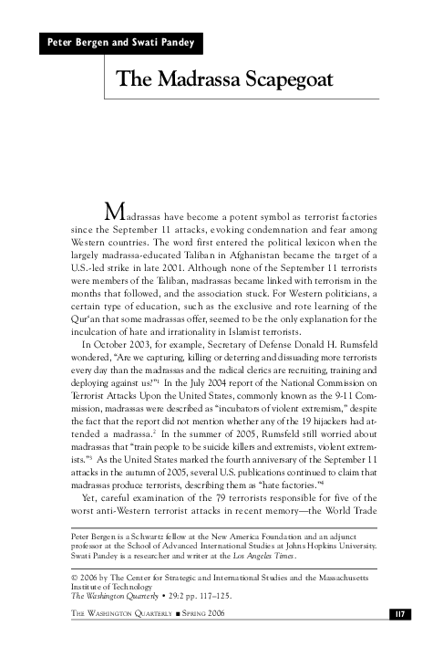 (PDF) The madrassa scapegoat