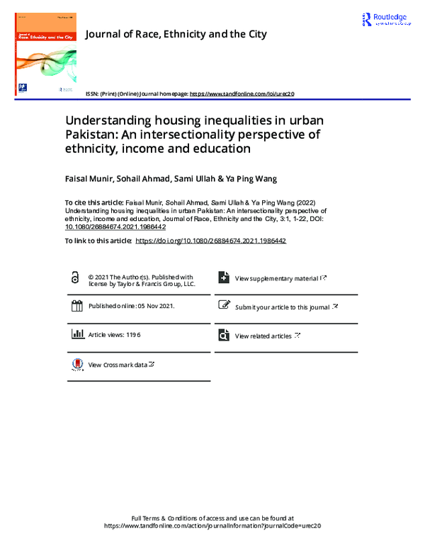 (PDF) Understanding housing inequalities in urban Pakistan: An intersectionality perspective of ...