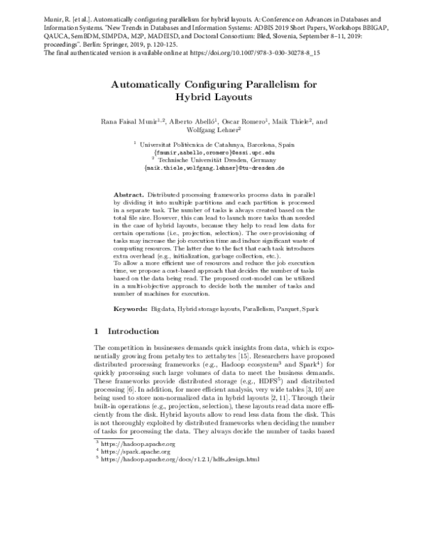 (PDF) Automatically Configuring Parallelism for Hybrid Layouts