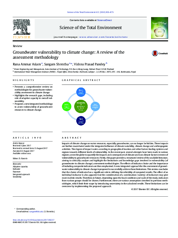 (PDF) Groundwater vulnerability to climate change: A review of the ...