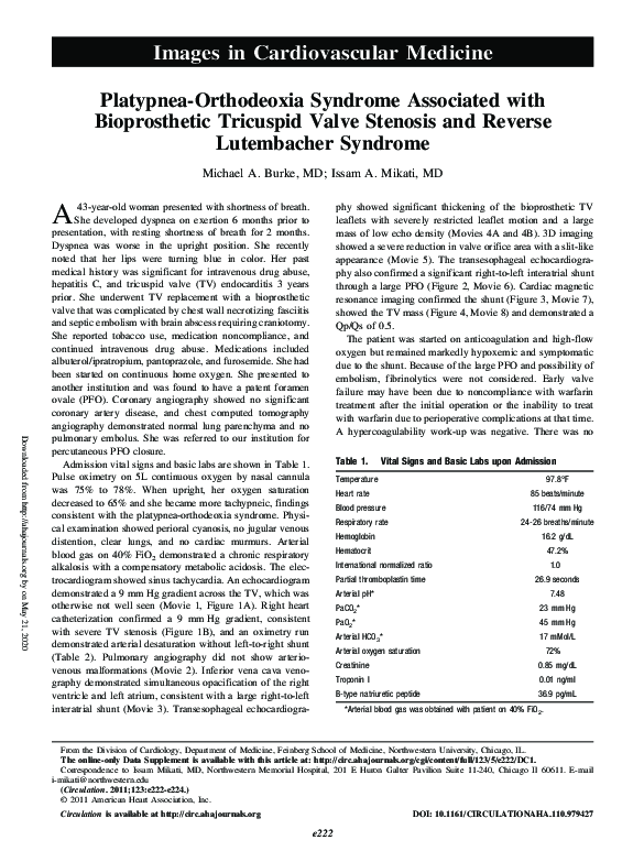 (PDF) Platypnea-Orthodeoxia Syndrome Associated with Bioprosthetic ...