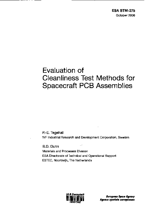 (PDF) Evaluation of Cleanliness Test Methods for Spacecraft PCB Assemblies