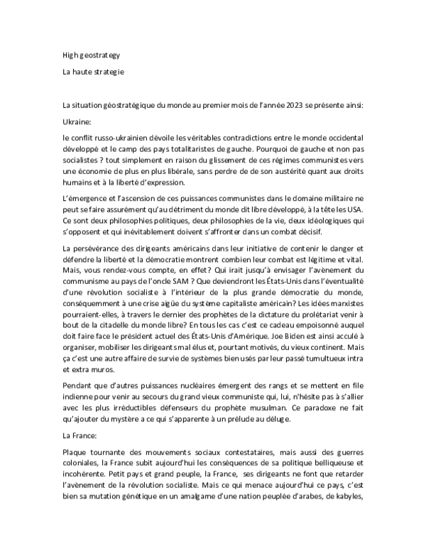 (PDF) Strategie a haut risque