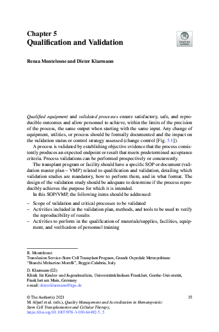 (PDF) Qualification and Validation